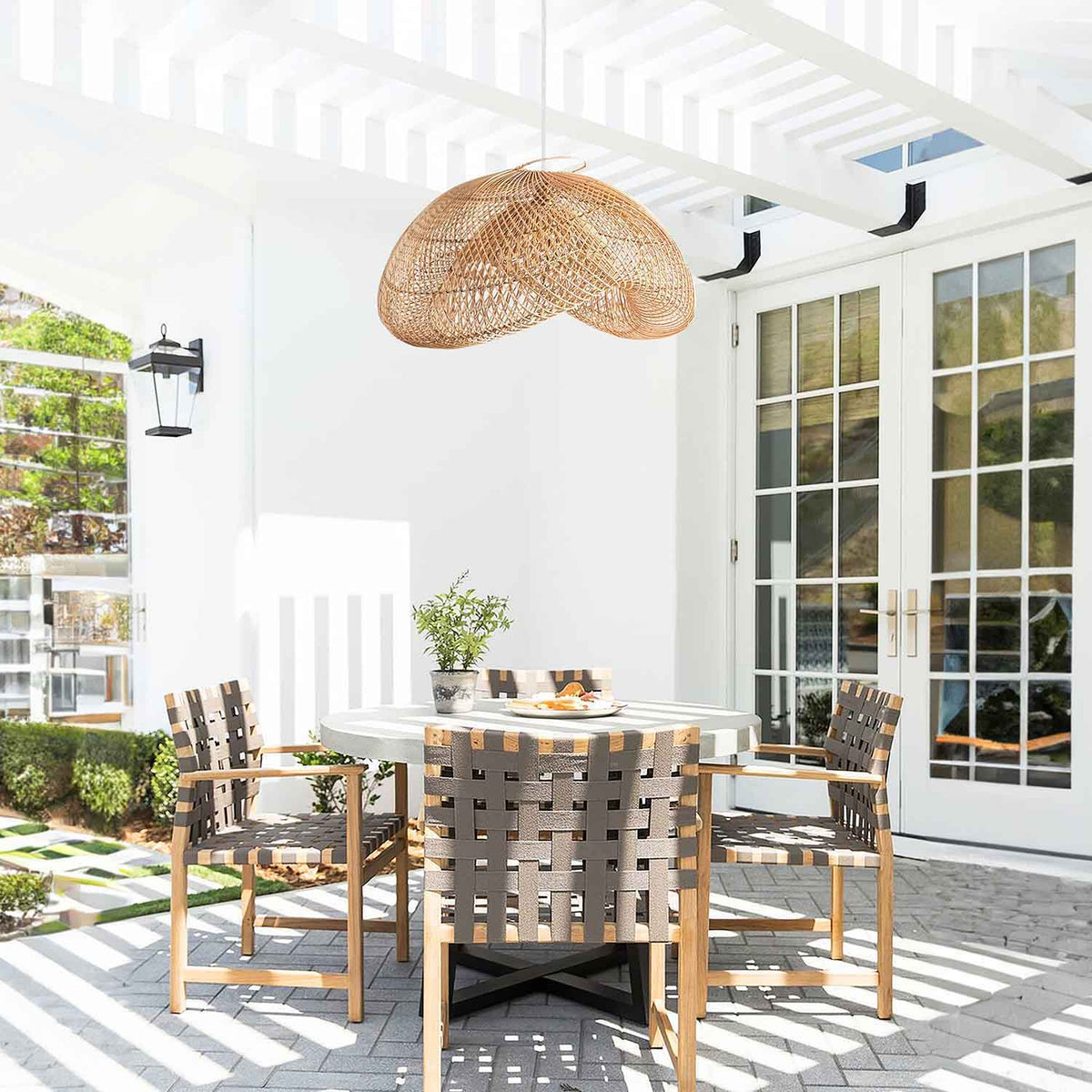 Outdoor Rattan Pendant Light