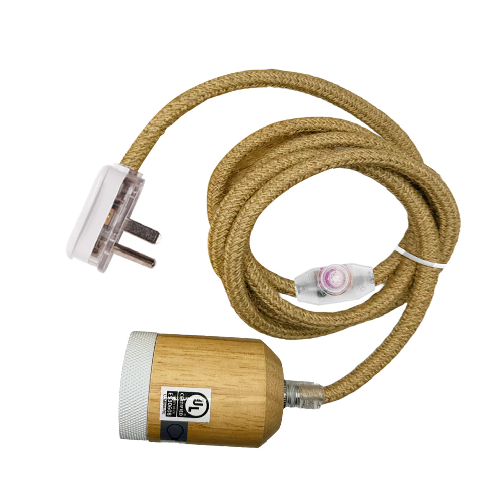 Natural Plug-In Hanging Pendant Light Kit